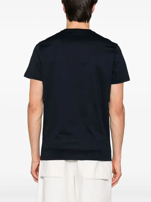 Moncler Double Logo-patch Cotton T-shirt - Blue