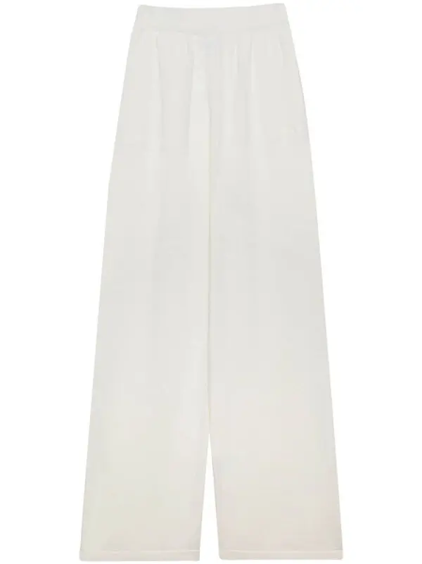 MSGM Logo-embroidered Wide-leg Trousers