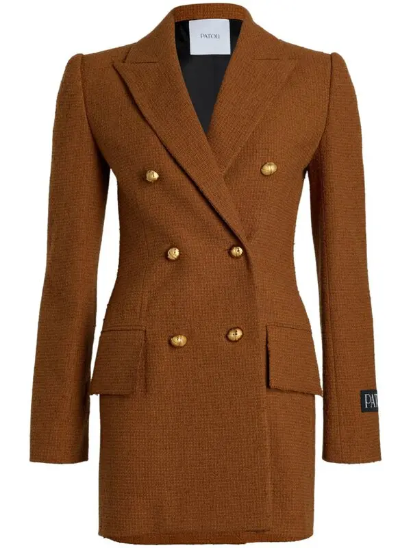 PATOU Double-breasted Blazer - Brown