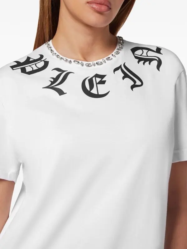 Philipp Plein Gothic Plein Cotton T-shirt - White
