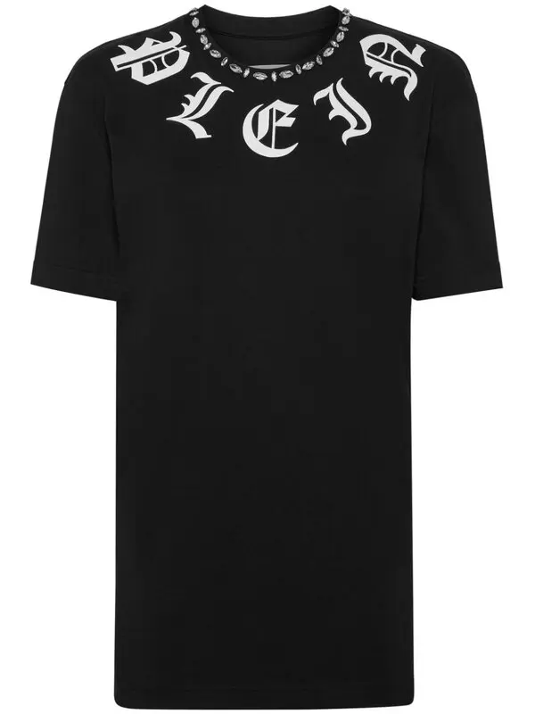 Philipp Plein Gothic Plein Cotton T-shirt - Black