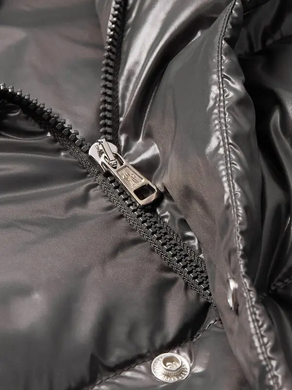 Moncler Maljasset Slim-fit Quilted Lacquered-nylon Hooded Down Jacket - Gray
