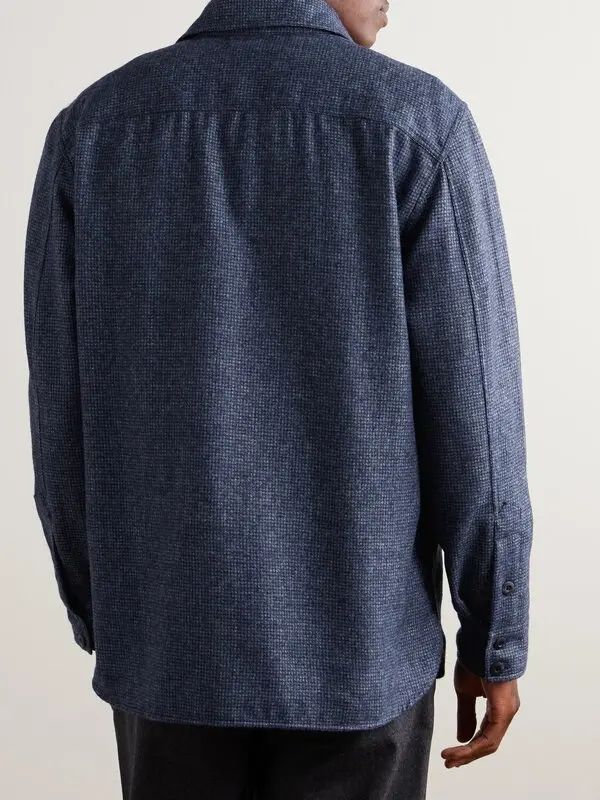 Caruso Puppytooth Wool-blend Overshirt
