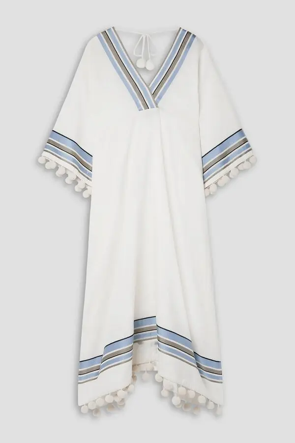 Lafayette 148 New York Hurston Pompom-embellished Voile Kaftan