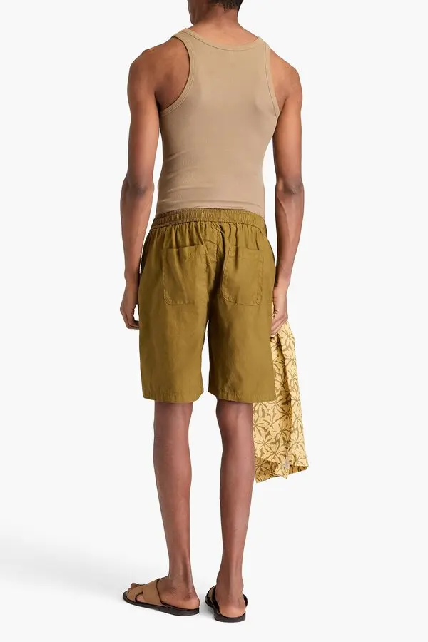 Frescobol Carioca Sergio Linen-blend Shorts - Leaf Green