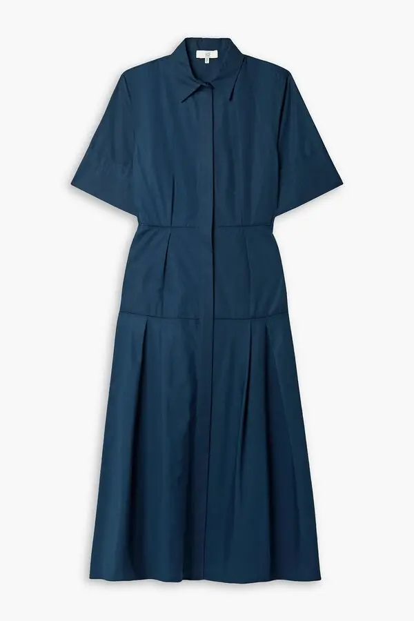 strapless open back dress Maude Pleated Midi Shirtdress in Golden Birch Aloe Linen – Gabriela Hearst