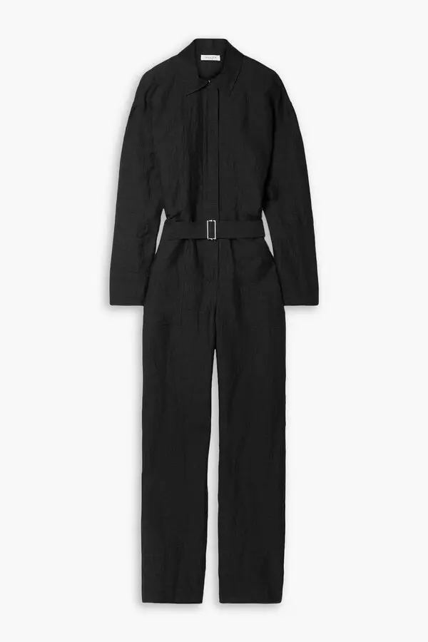 Lafayette 148 New York Tulane Belted Jumpsuit - Black