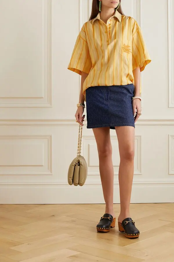 Etro Oversized Striped Cotton And Silk-blend Shirt