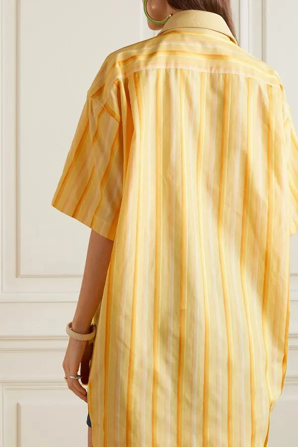 Etro Oversized Striped Cotton And Silk-blend Shirt