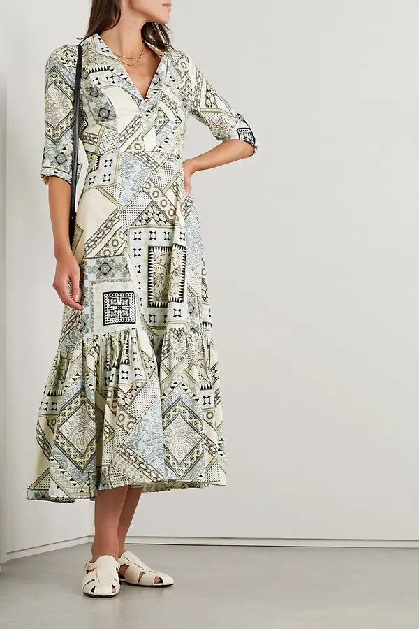 Etro Printed Cotton-poplin Midi Dress