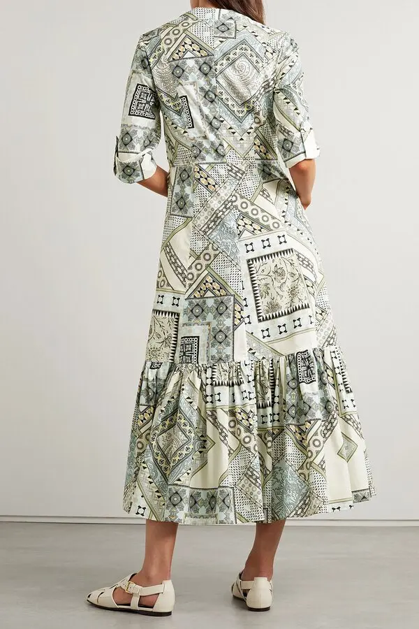 Etro Printed Cotton-poplin Midi Dress