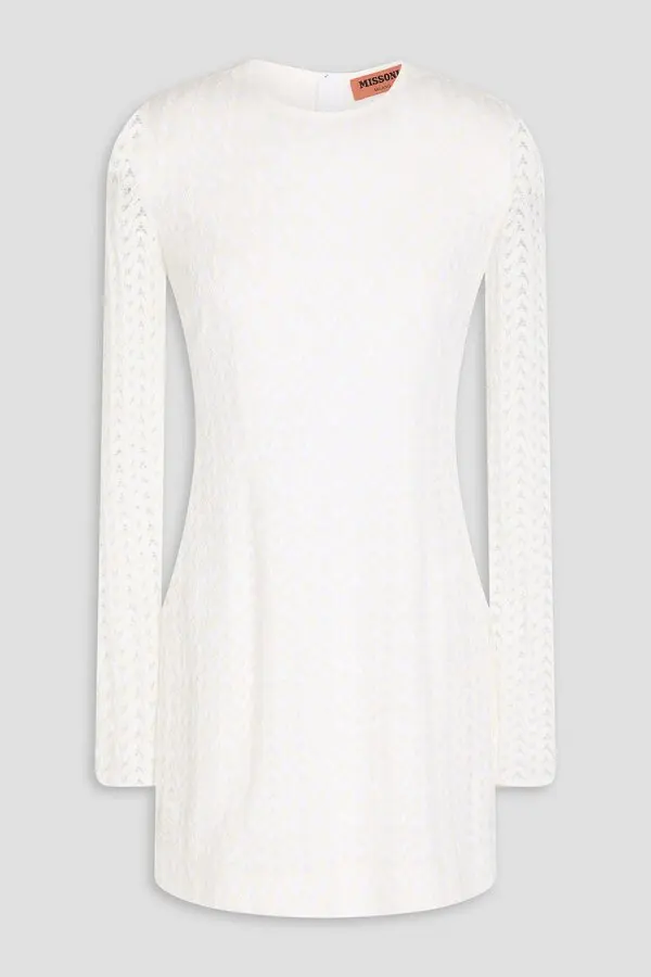 Missoni Crochet-knit Wool-blend Mini Dress - Ivory