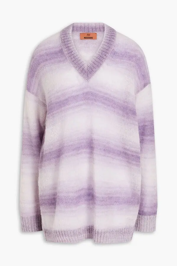 Missoni Striped Knitted Sweater - Lavender