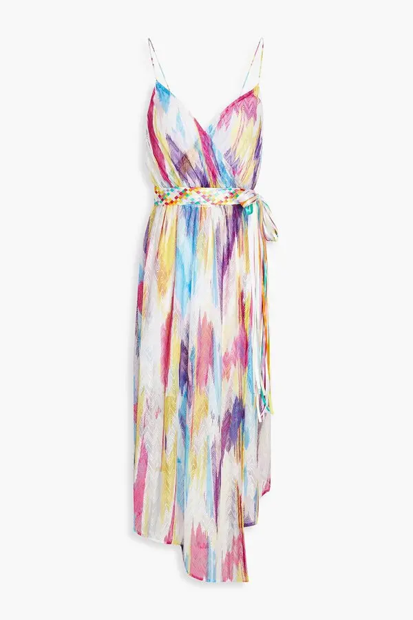 Missoni Belted Asymmetric Crochet-knit Dress
