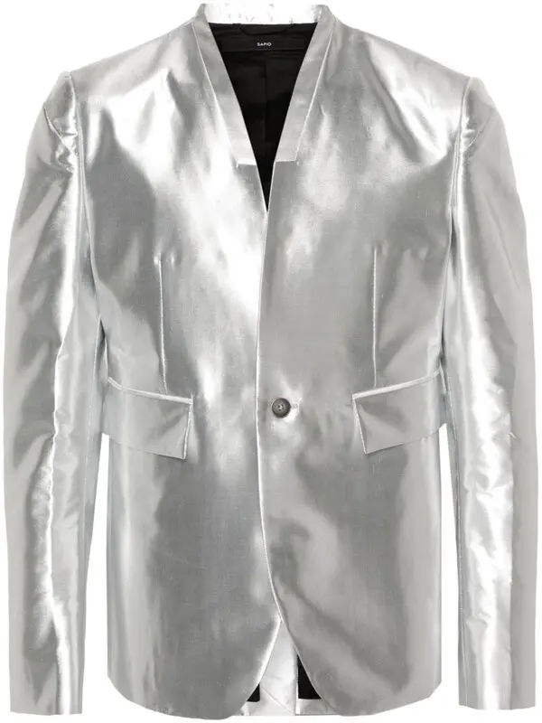 SAPIO Tela Single-breasted Blazer - Silver