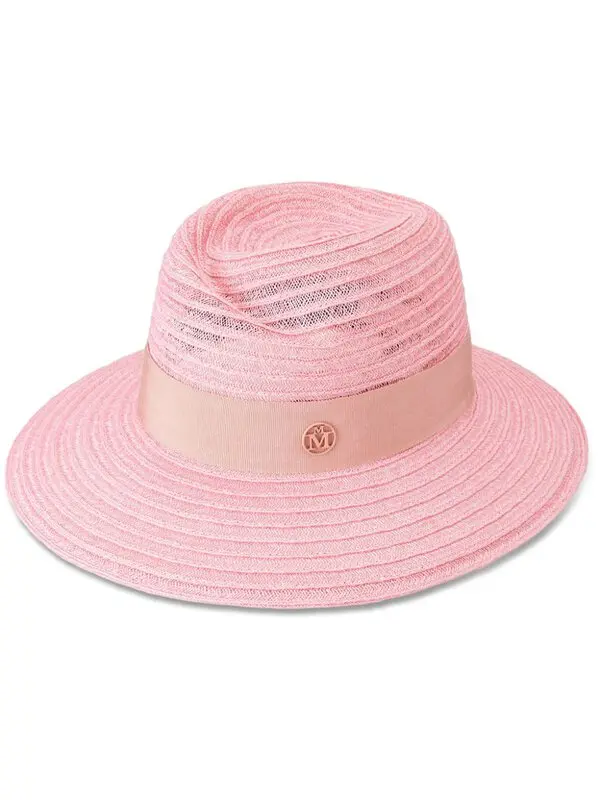 MAISON MICHEL Virginie Straw Fedora Hat - Pink