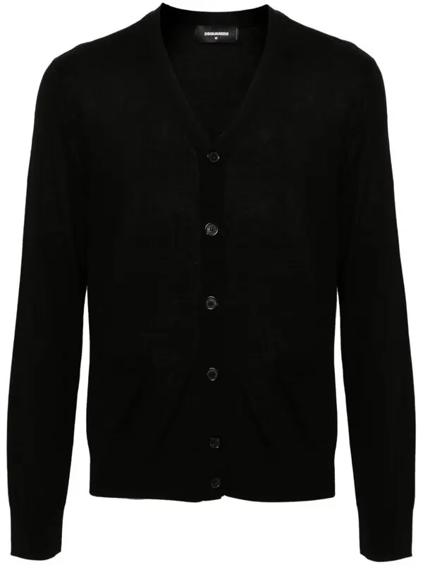 Dsquared2 Logo-embroidered Virgin Wool Cardigan