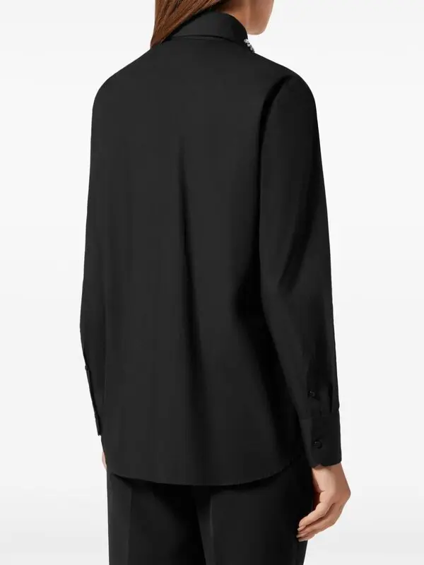 Philipp Plein Crystal-embellished Cotton Shirt - Black