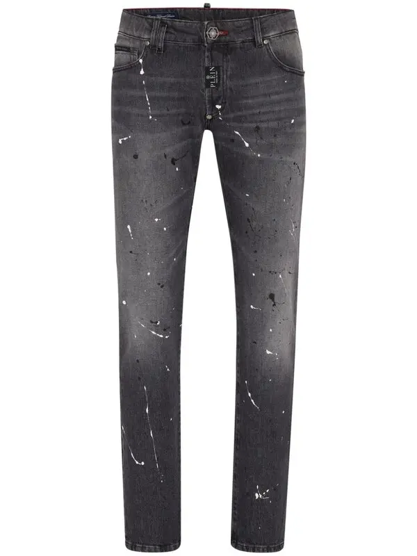 Philipp Plein Paint-splatter Slim-fit Jeans
