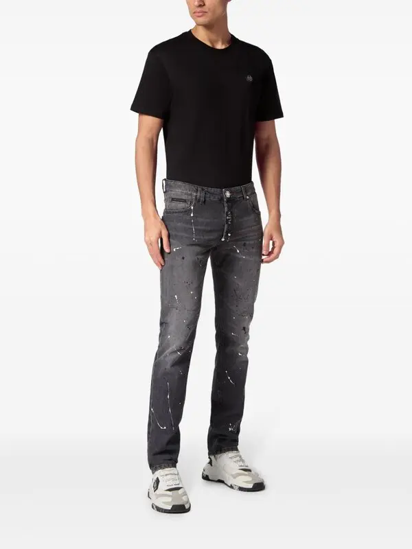 Philipp Plein Paint-splatter Slim-fit Jeans