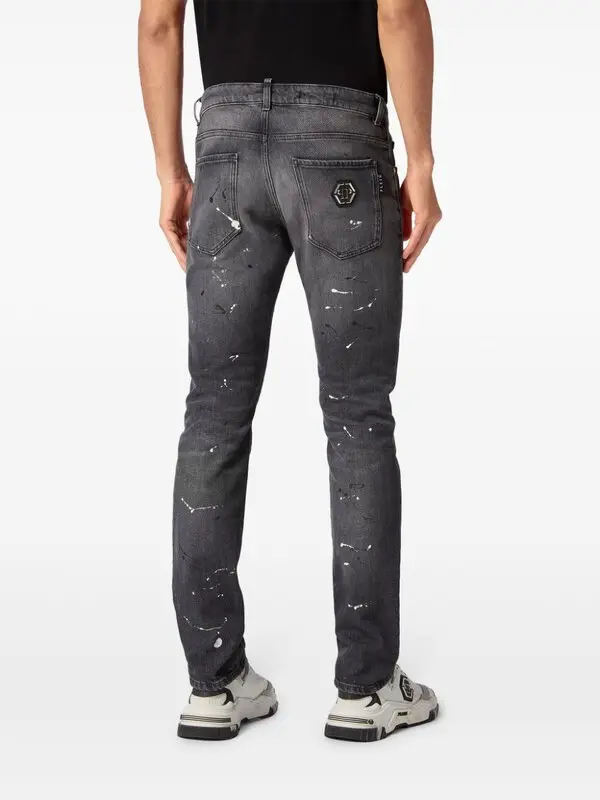 Philipp Plein Paint-splatter Slim-fit Jeans