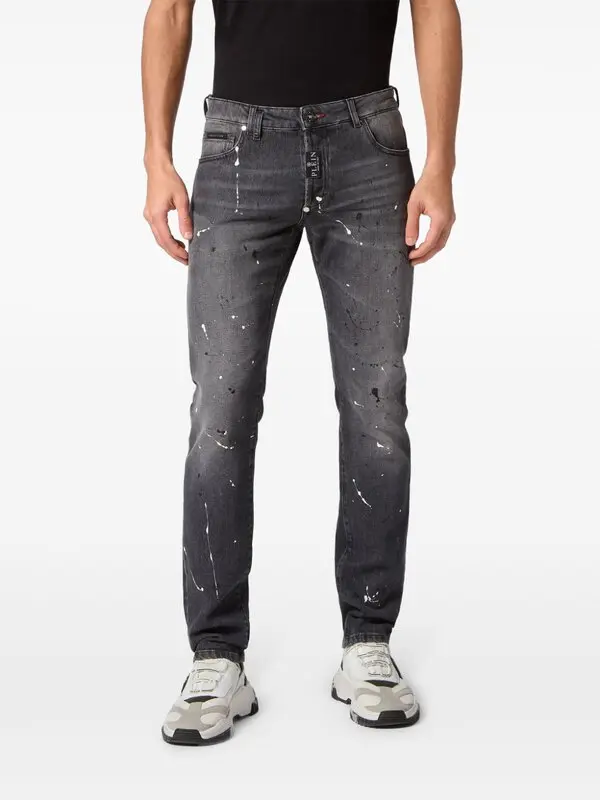 Philipp Plein Paint-splatter Slim-fit Jeans
