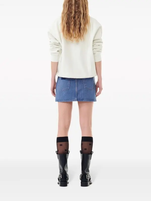 GANNI Striped Denim Mini Skirt