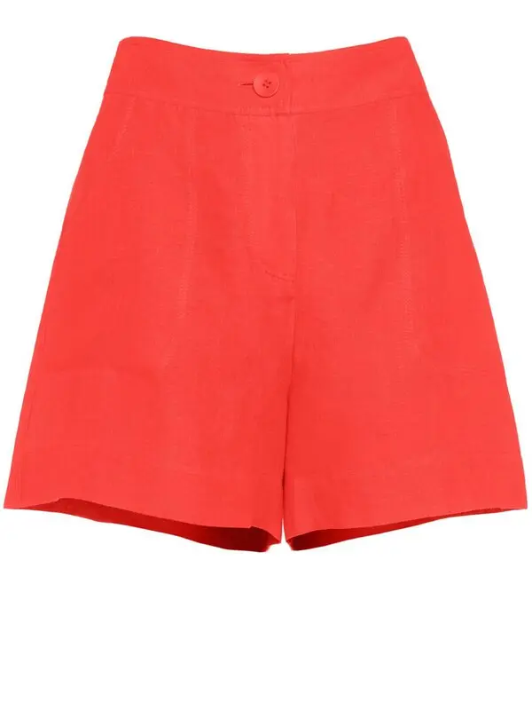 ERES High-waisted Linen Shorts - Red
