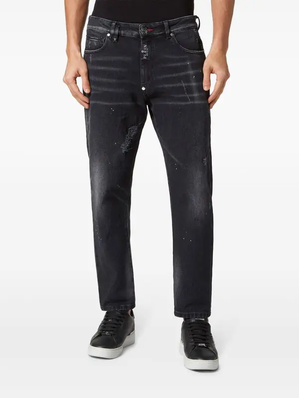 Philipp Plein Distressed-effect Straight-leg Jeans