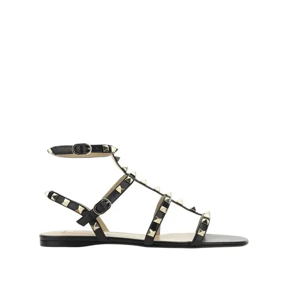 Valentino Garavani Rockstud Leather Sandals - Black