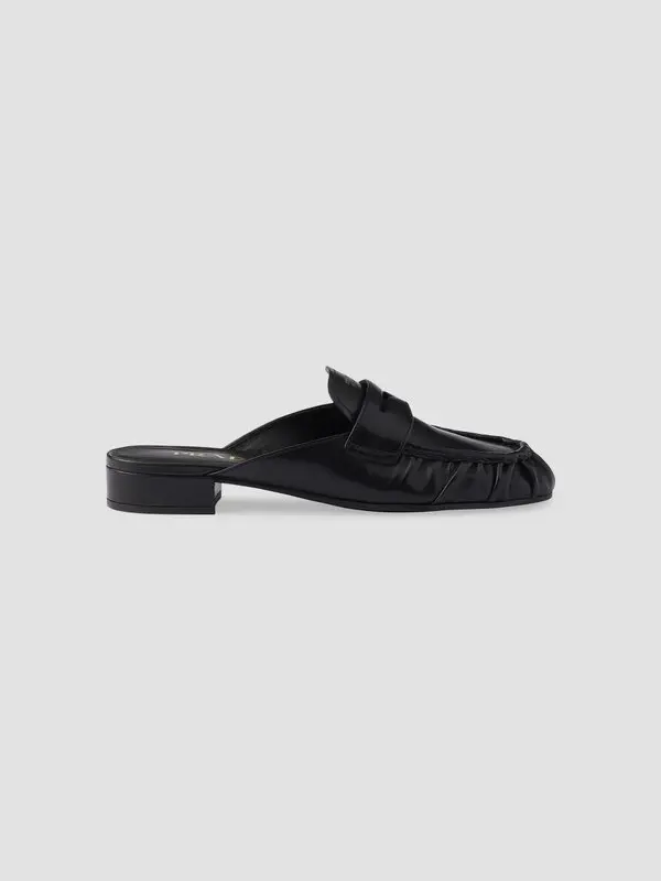 Prada Leather Mules - Black