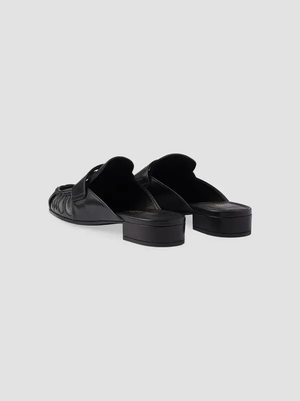 Prada Leather Mules - Black