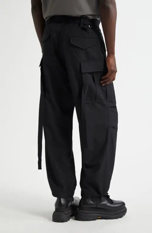 Sacai Wool-blend Cargo Pants - Black 001