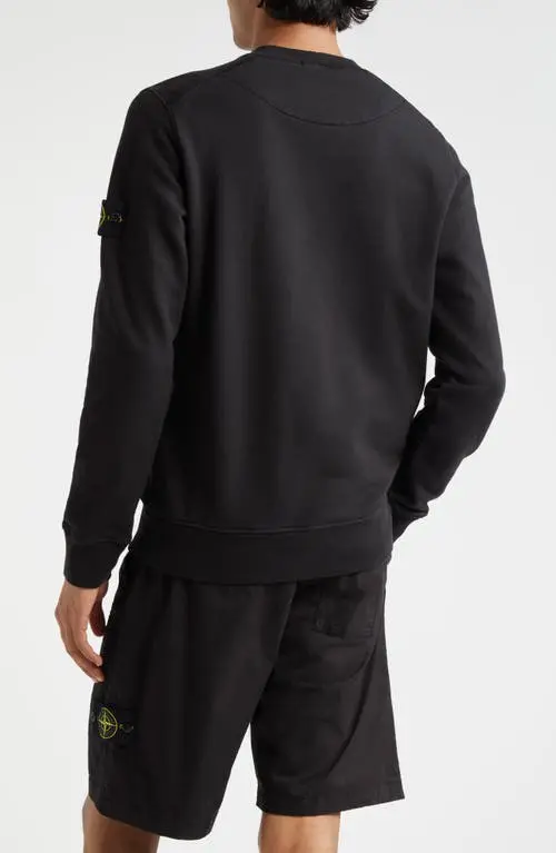 Stone Island Crewneck Cotton Fleece Sweatshirt
