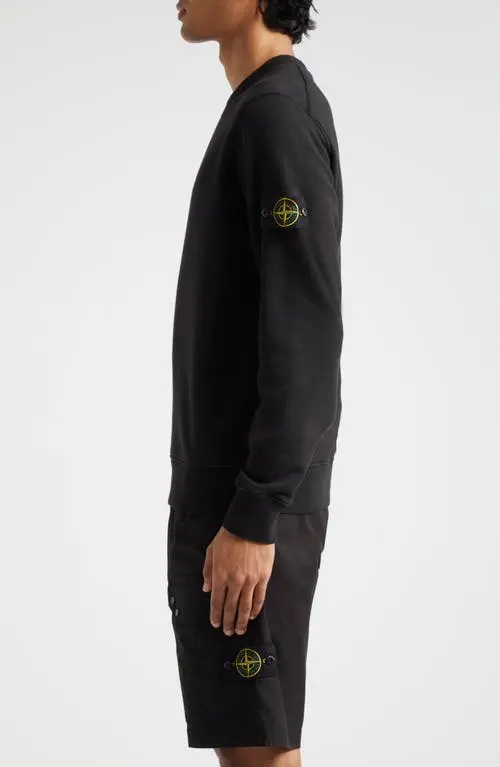 Stone Island Crewneck Cotton Fleece Sweatshirt
