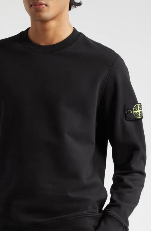 Stone Island Crewneck Cotton Fleece Sweatshirt