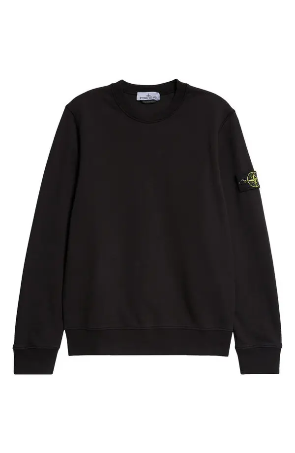 Stone Island Crewneck Cotton Fleece Sweatshirt