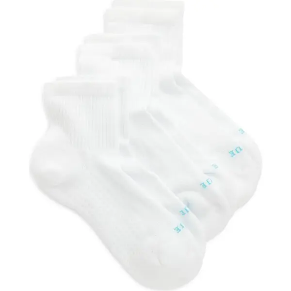 Hue Air Cushion 3-pack Mini Crew Socks - White