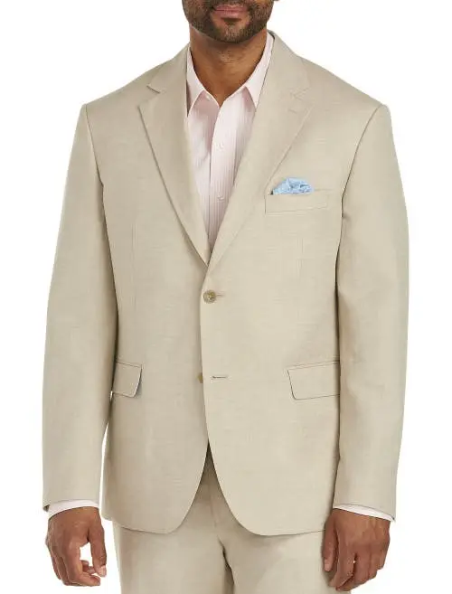 OAK HILL BY DXL Big & Tall Jacket-relaxer Linen-blend Suit Jacket