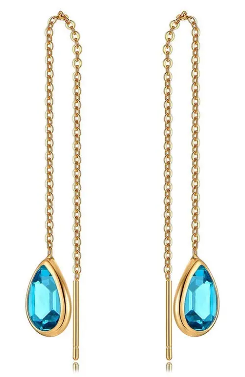 Ettika Chain-link Threader Earrings - Aqua