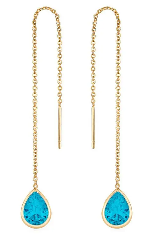 Ettika Chain-link Threader Earrings - Aqua