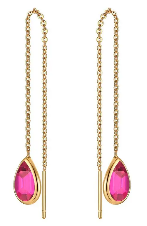 Ettika Chain-link Threader Earrings - Fuchsia
