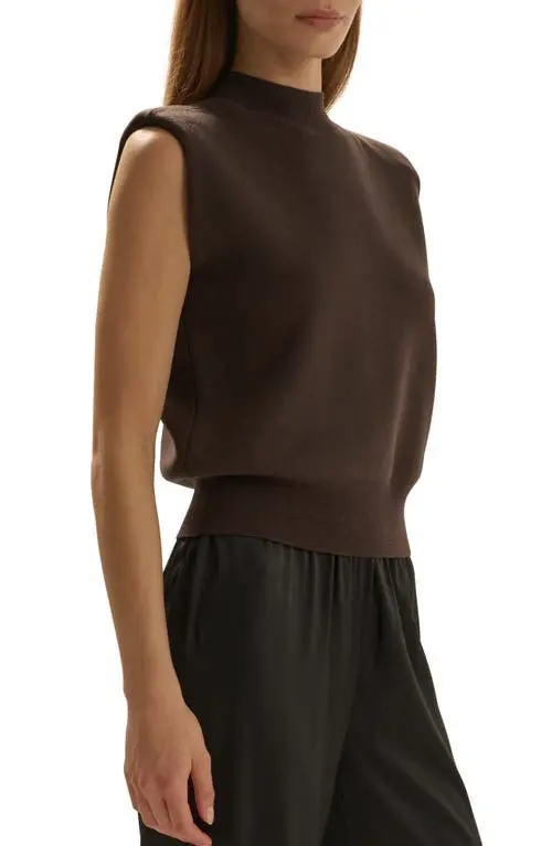 FAVORITE DAUGHTER Sleeveless Knit Crop Top - Espresso