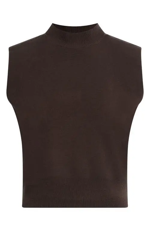 FAVORITE DAUGHTER Sleeveless Knit Crop Top - Espresso