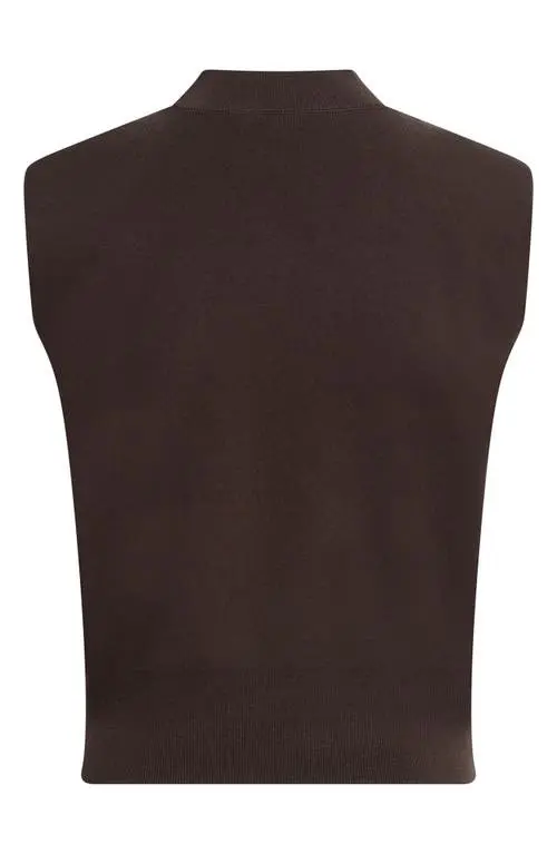 FAVORITE DAUGHTER Sleeveless Knit Crop Top - Espresso