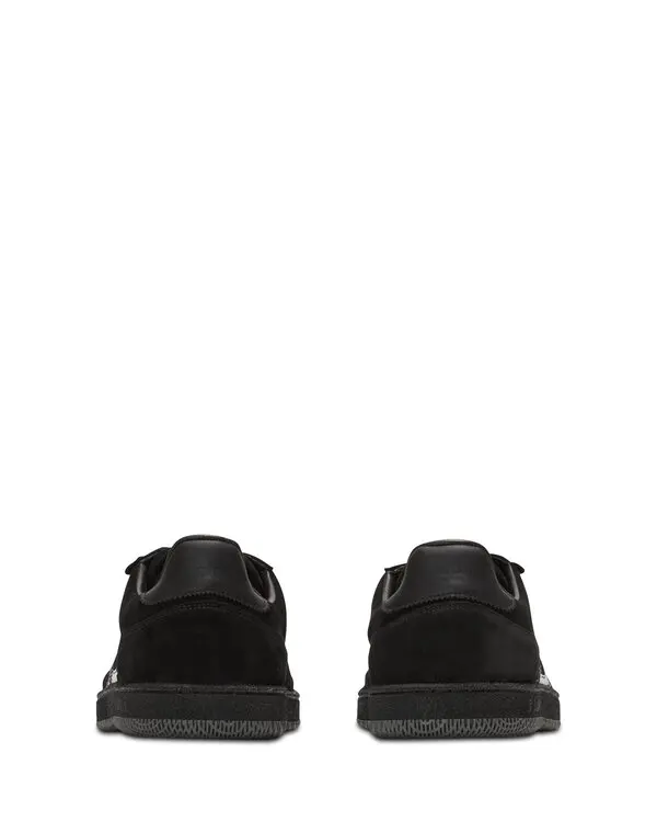 Balmain Swan Suede & Patent Leather Sneaker - Black