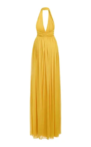 Giambattista Valli Light Jersey Halter Maxi Dress Only - Yellow |  Editorialist