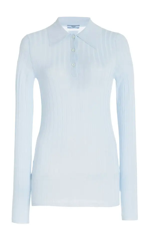 Prada Cashmere-silk Polo Shirt