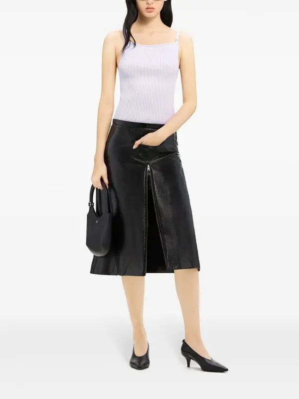 COURREGES Logo-embroidered Ribbed Tank Top