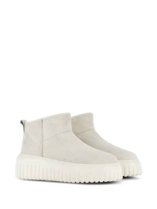 Hogan Basso Logo-print Boots - Neutrals